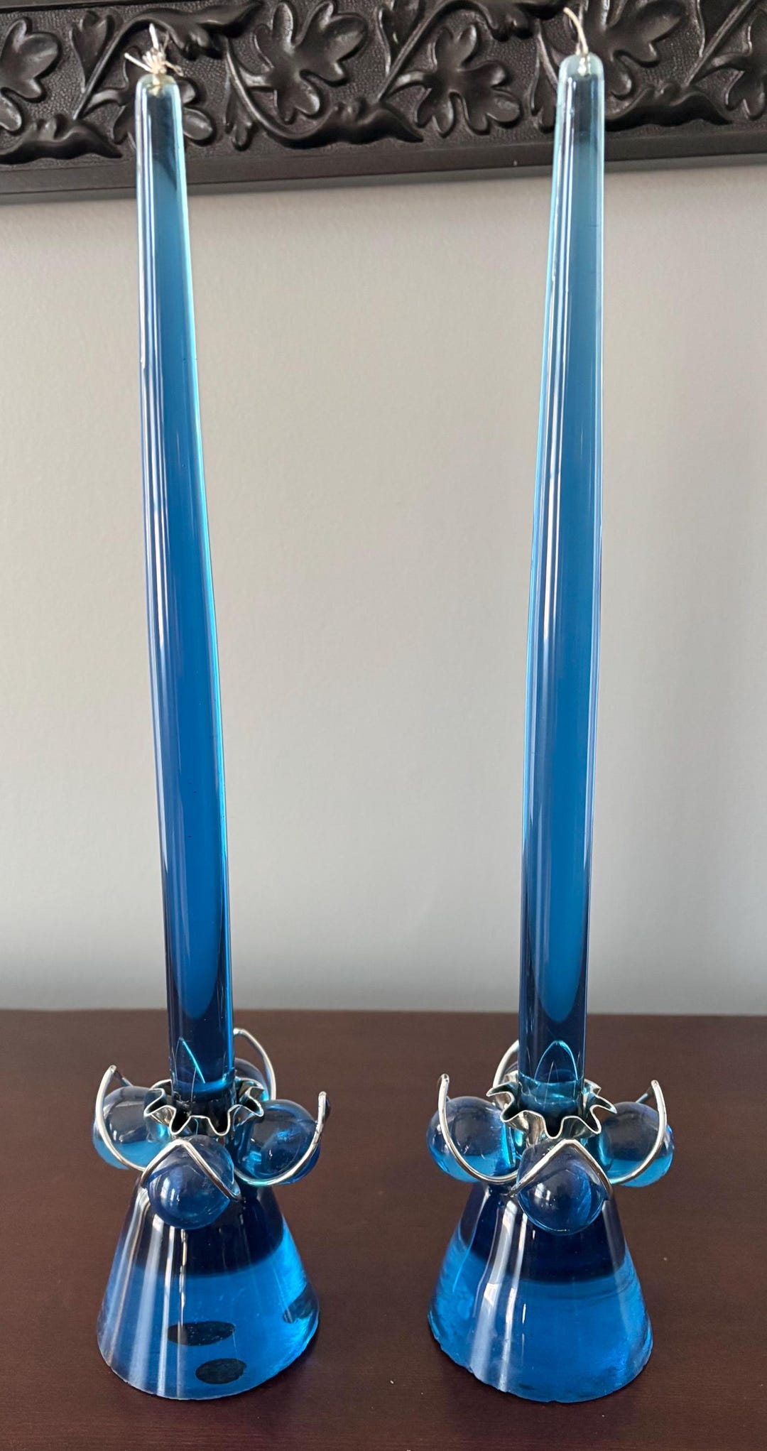 Vintage MCM RETRO Lucite Candle Holders With Lucite Candles - RARE - Etsy