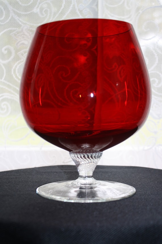 Ruby Glass Large Brandy | Etsy