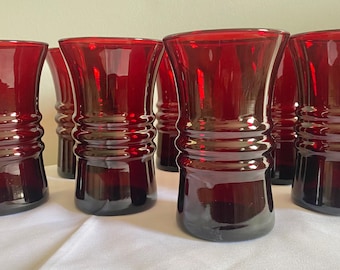 Vintage 1960s Anchor Hocking Royal Ruby Red Depression Glass Oval ...