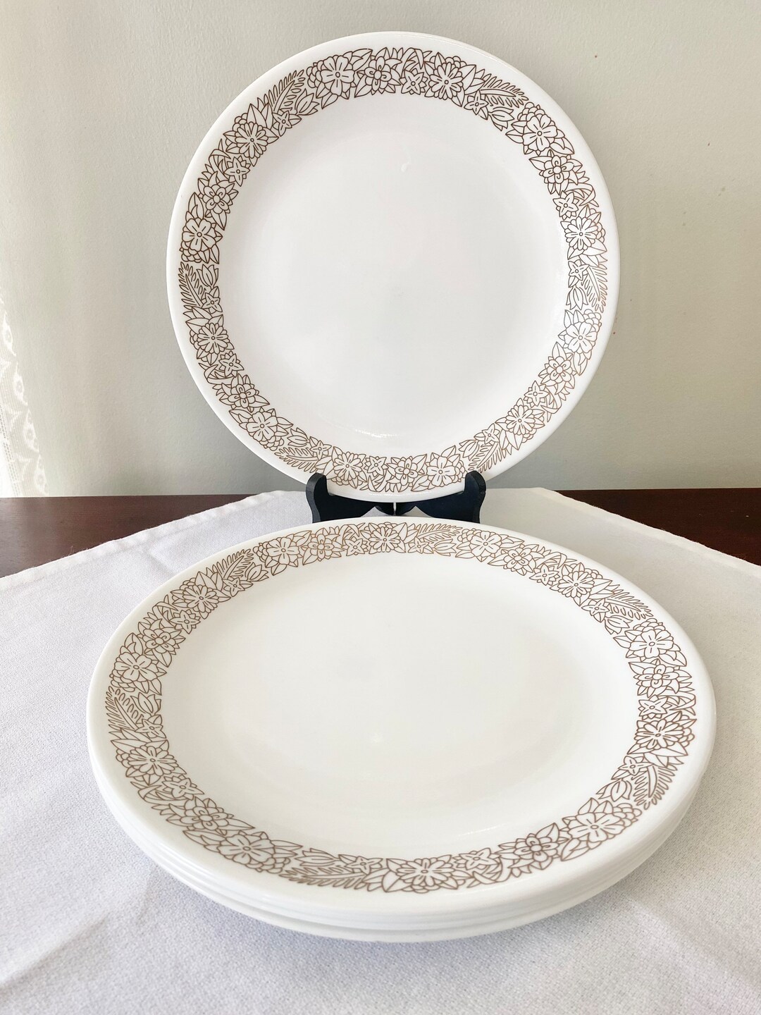 VTG Corelle Woodland Pattern Dinner Plate Set of 5 - Etsy