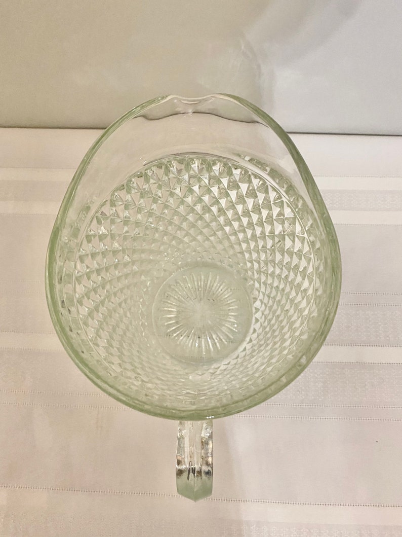 Vintage Indiana Glass Company Diamond Point Pitcher - Etsy