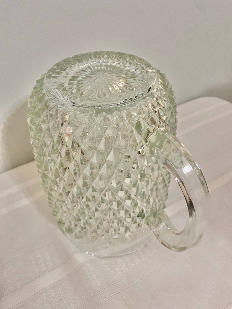 Vintage Indiana Glass Company Diamond Point Pitcher - Etsy