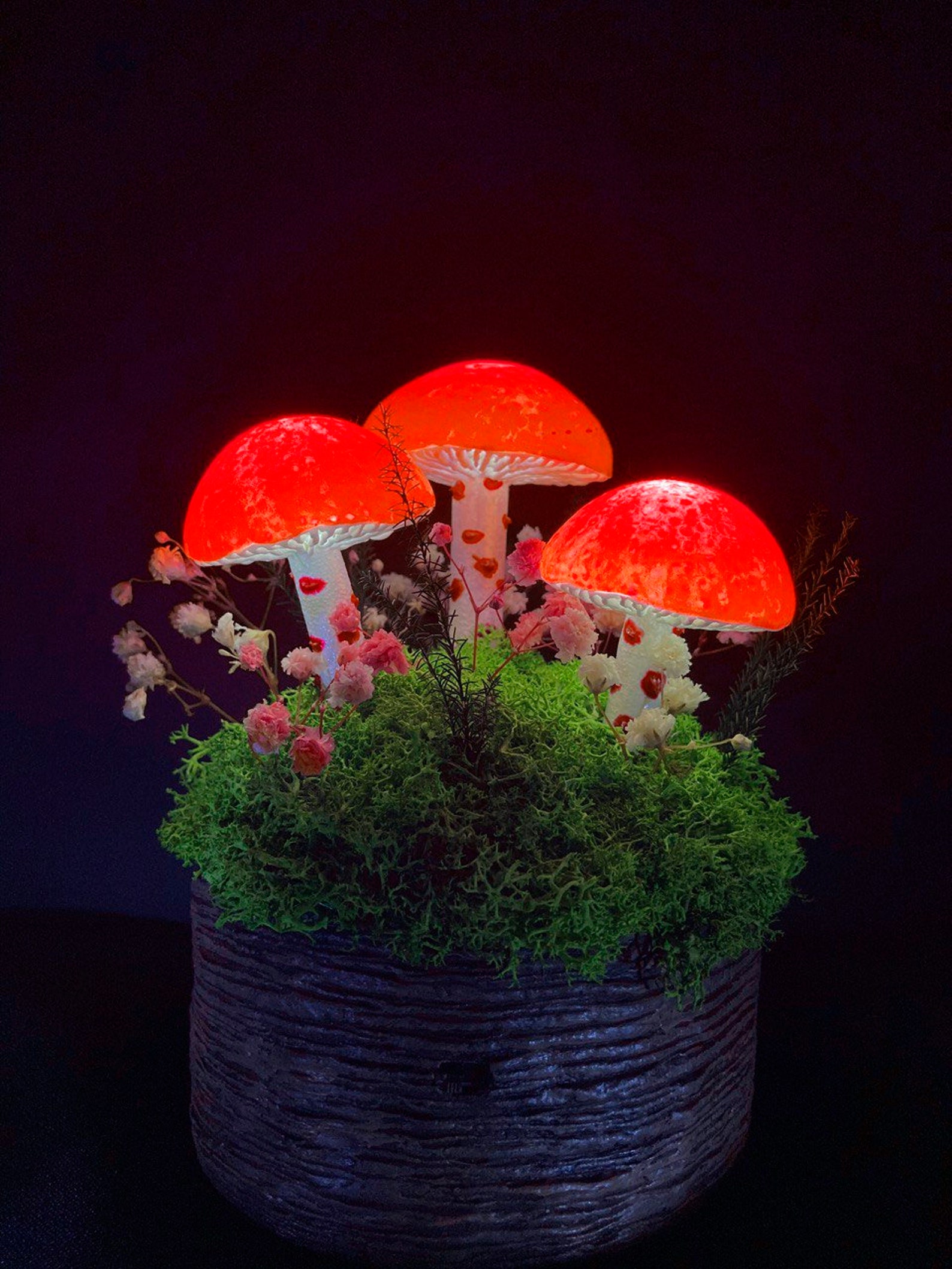 Pink Mushroom Lamp USB Trippy Lights Psychedelic Lamp Table - Etsy