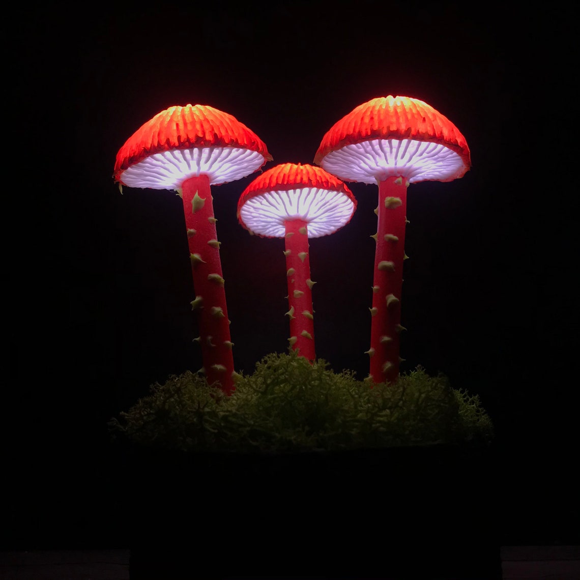 Fluorescent orange Mushrooms lamp Mushroom night light | Etsy