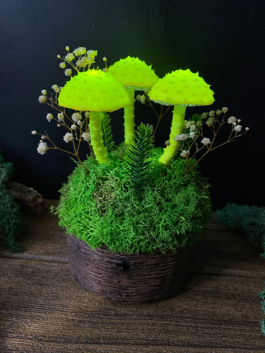 Fluorescent Yellow Mushroom Lamp Night Light Trippy Lamp Psychedelic Lights for Room USB Night ...