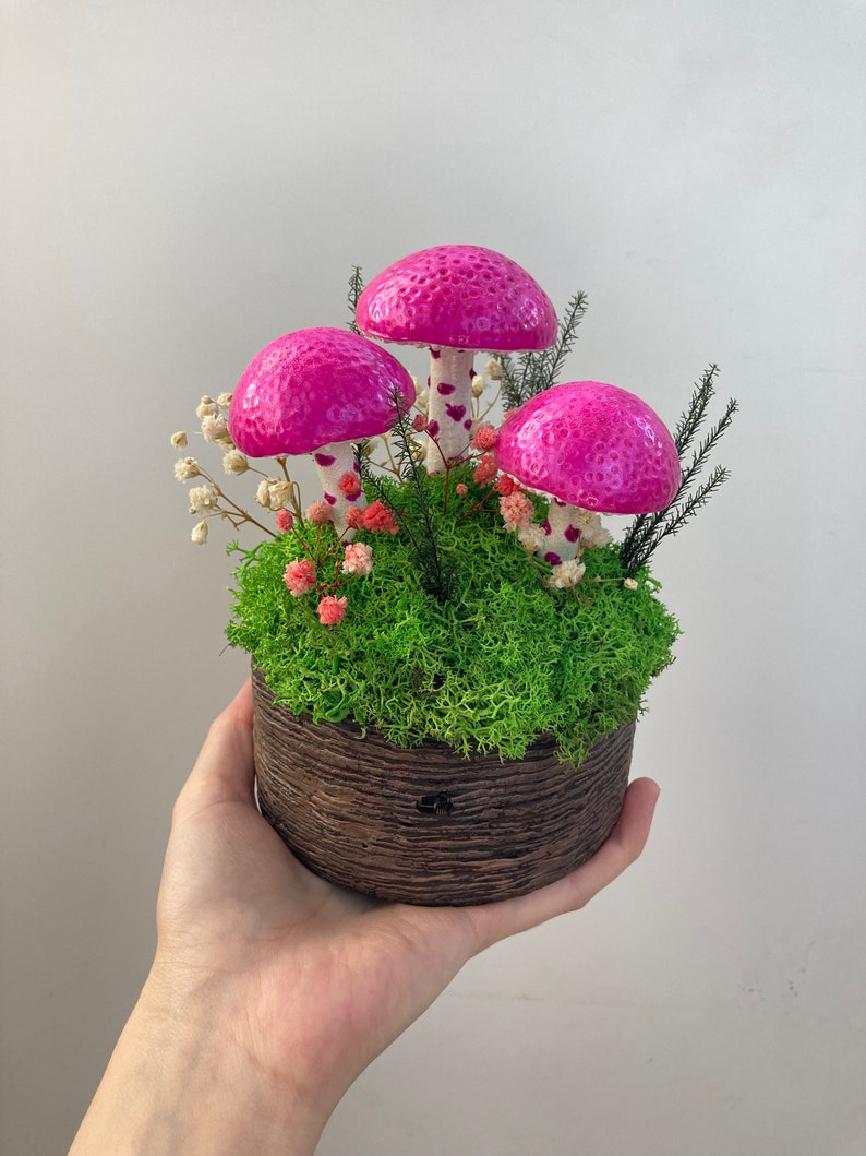 Pink Mushroom Lamp USB Trippy Lights Psychedelic Lamp Table | Etsy