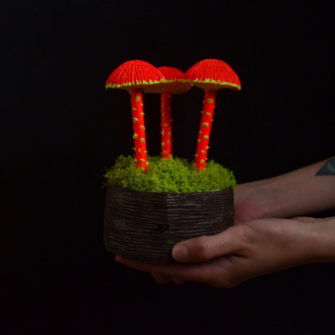 Fluorescent Orange Mushrooms Lamp Mushroom Night Light - Etsy
