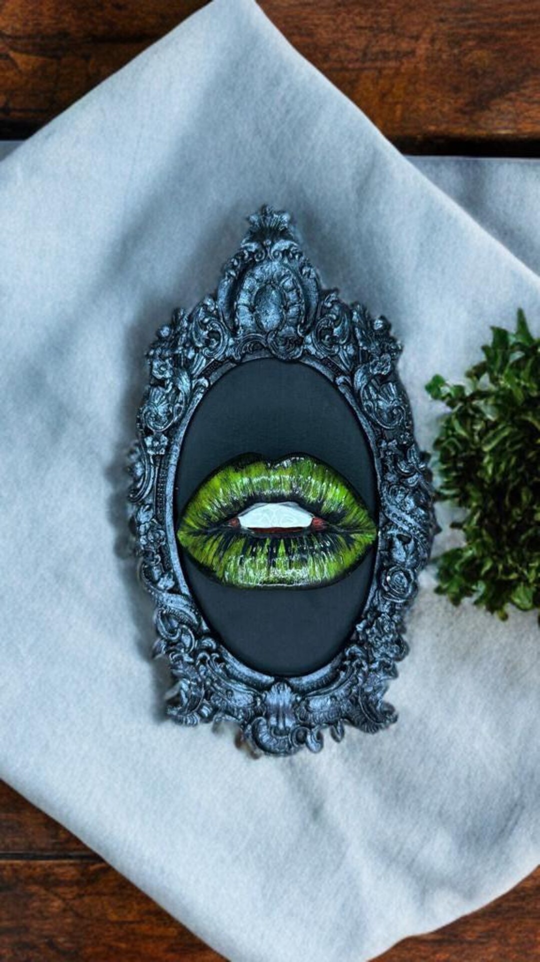 3D Lips Wall Hanging – Framed Oddity Lip Sculpture | Eclectic Dark ...
