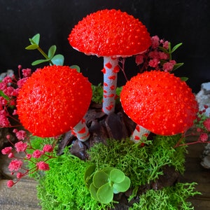 Neon Orange Mushroom Lamp Table Night Light Ambient Lights Bedroom ...