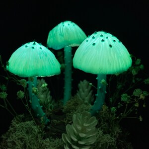 Glowing Mushroom Lamp Fungi Light Unique Table Night Light Bedroom Desk ...