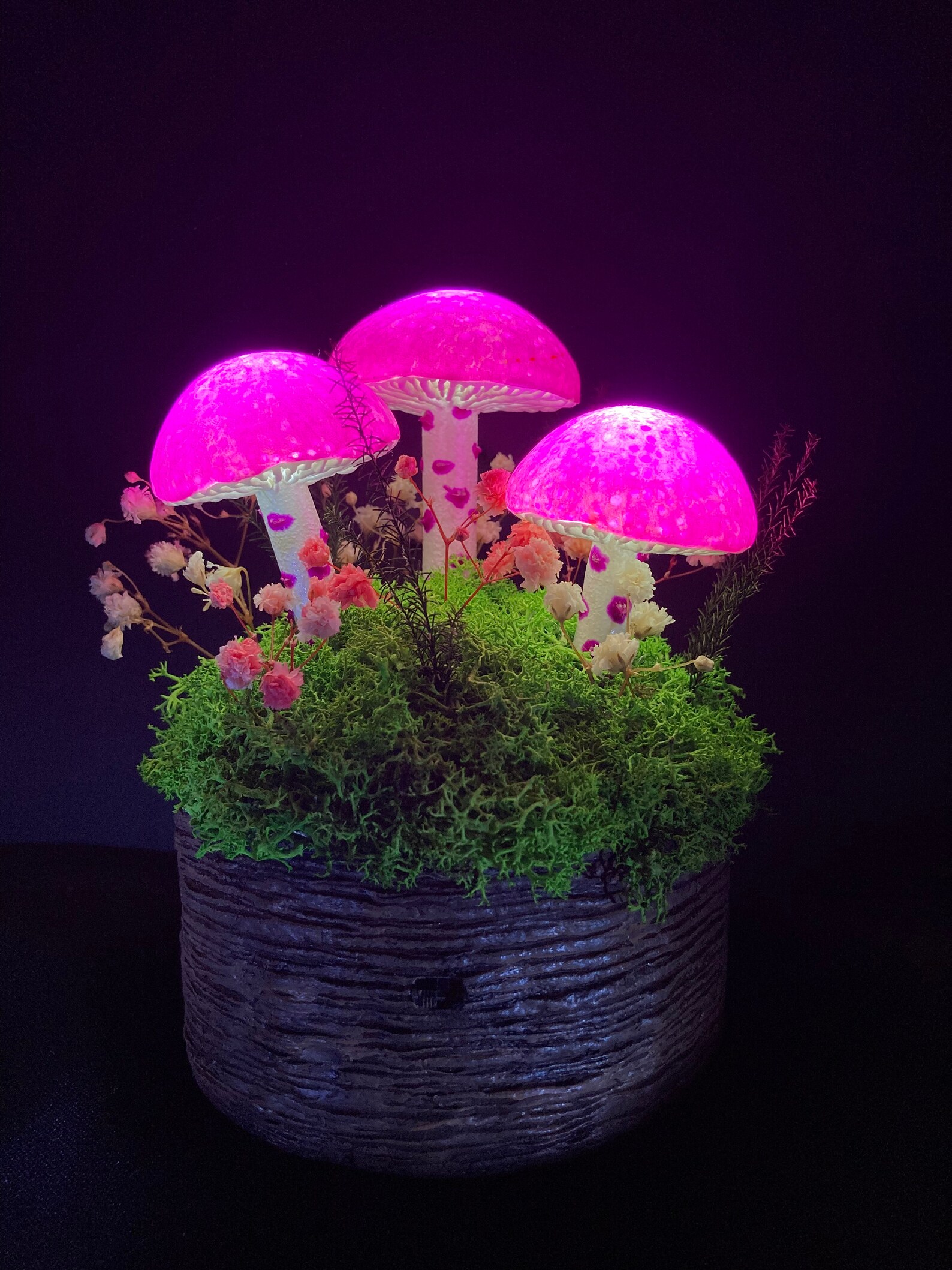 Pink Mushroom Lamp USB Trippy Lights Psychedelic Lamp Table | Etsy