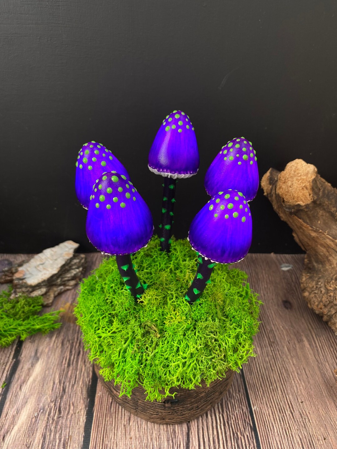 Violet Mushroom Night Light: Handmade Psychedelic LED Decor - Etsy