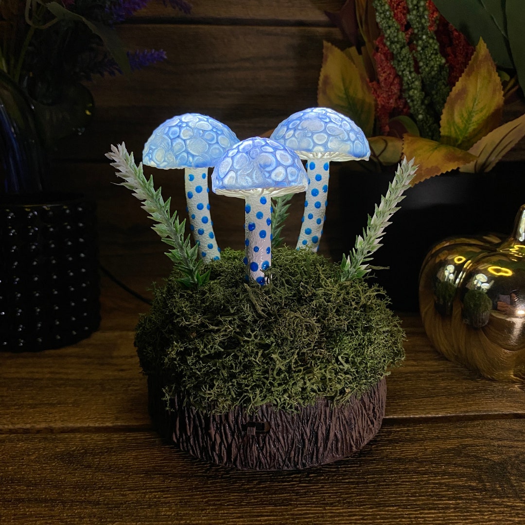 Glowing Mushroom Lamp Fungi Light Unique Table Night Light Bedroom Desk ...