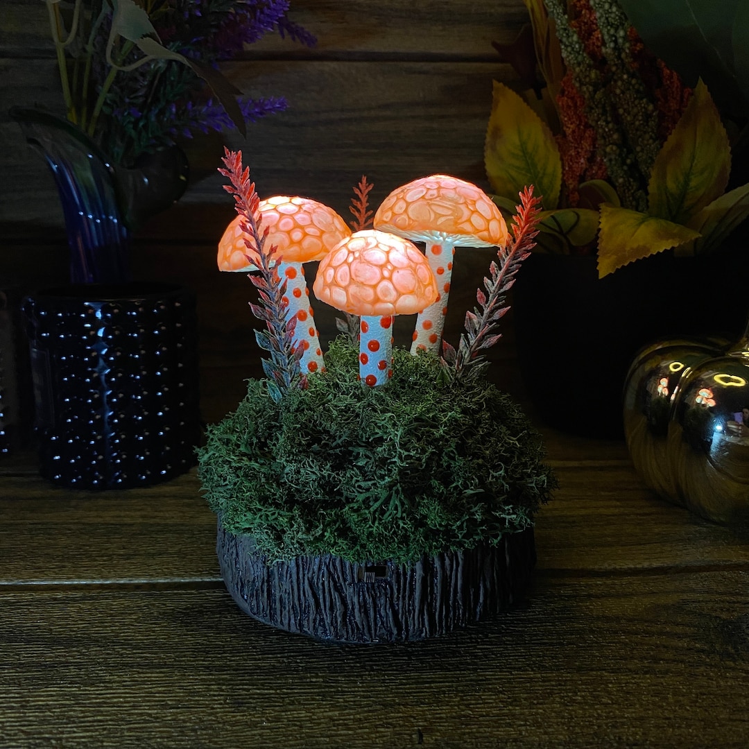 Glowing Mushroom Lamp Psychedelic Lamp Fungus Mood Led Light Mushroom Night Light Mushroom ...