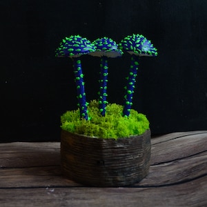 Blue Mushroom Night Light Magic Table Lamp Led Light Psychedelic Lamp ...