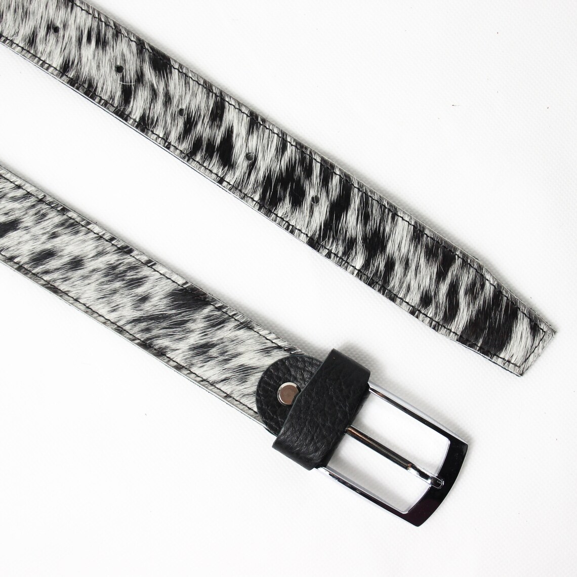 Cowhide Leather Belt Blandford Belt Western Hair on Hide Country Cow ...