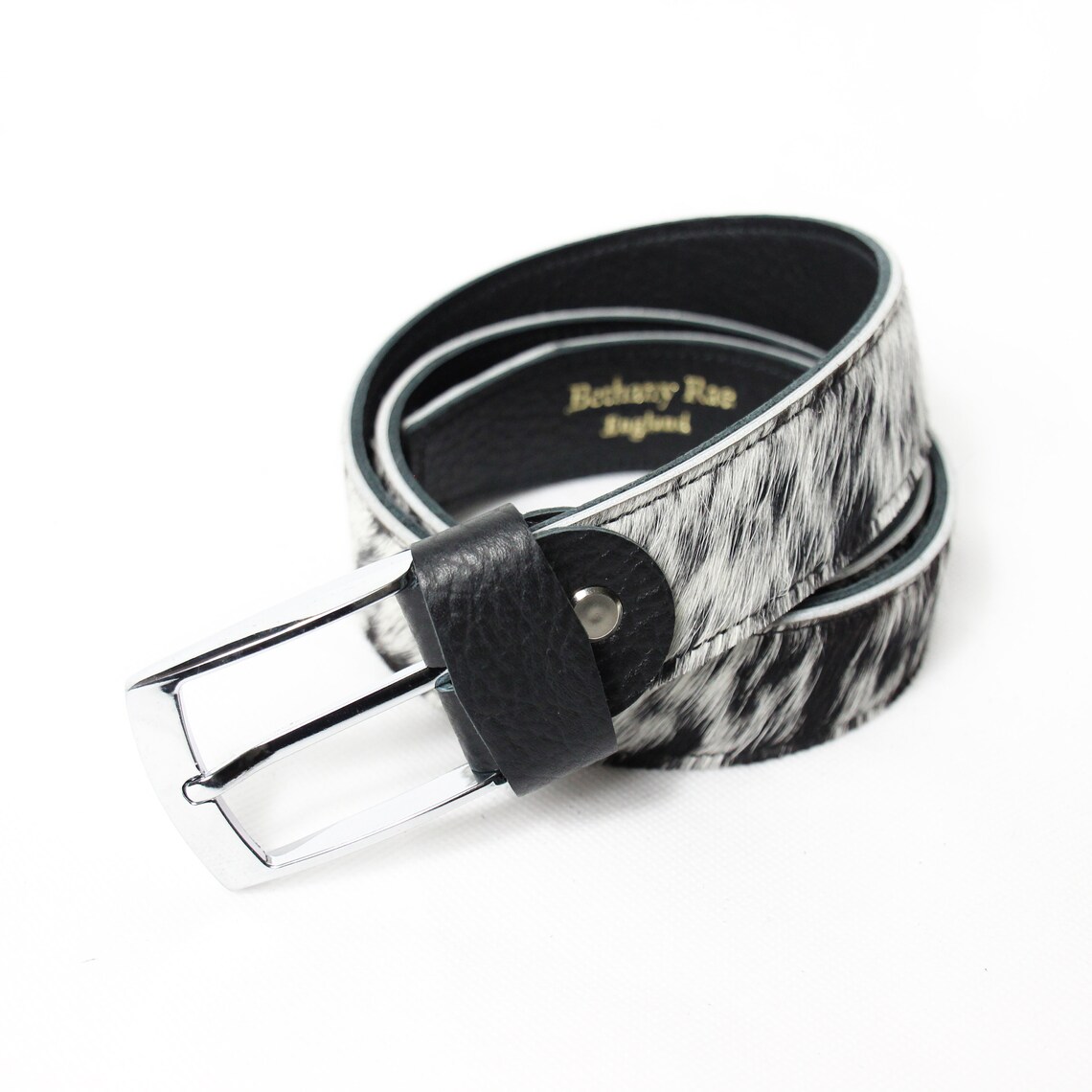 Cowhide Leather Belt Blandford Belt Western Hair on Hide Country Cow ...