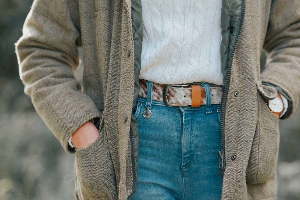 Cowhide Leather Belt | Blandford Belt | Western | Hair on Hide ...