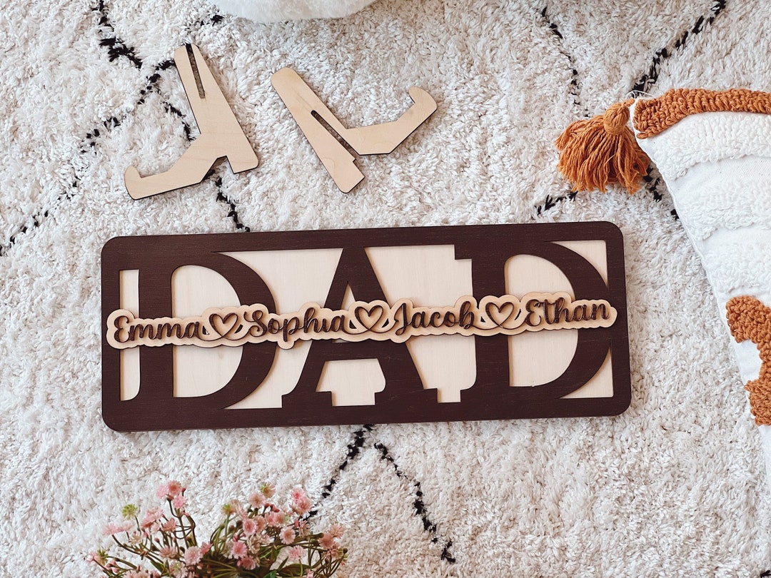 Custom Wood Dad Sign, Personalized Fathers Day Wood Sign,custom Dad ...