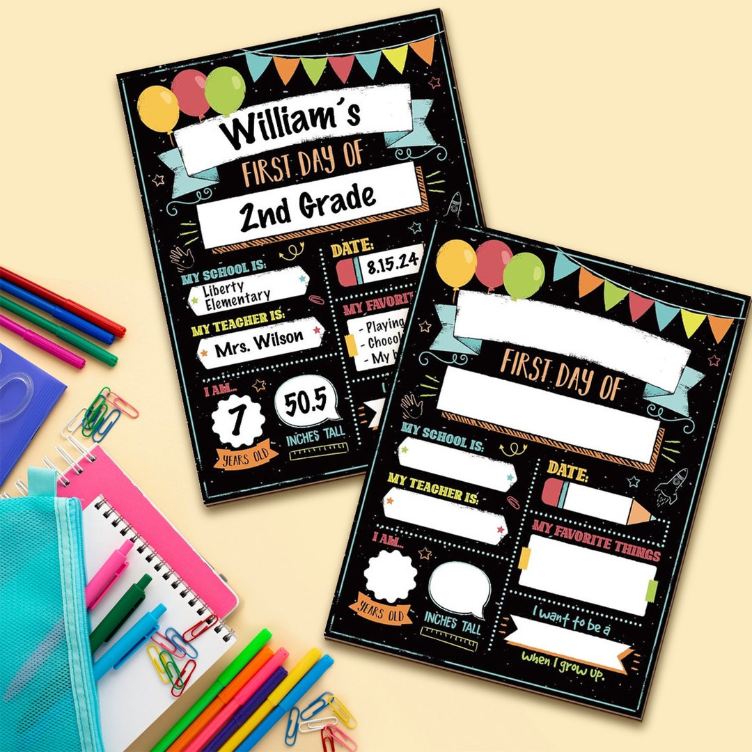 First and Last Day of School Board Signs, Back to School Sign ...