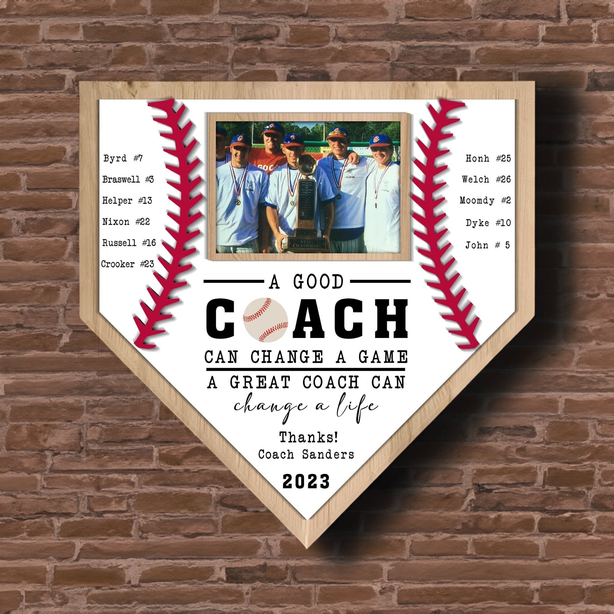 Custom Baseball Coach Gift, End of Season Manager Gift, Team Gift, Team ...
