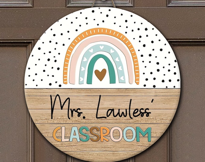Personalized Classroom Wooden Sign, Teacher Door Sign, Teacher ...