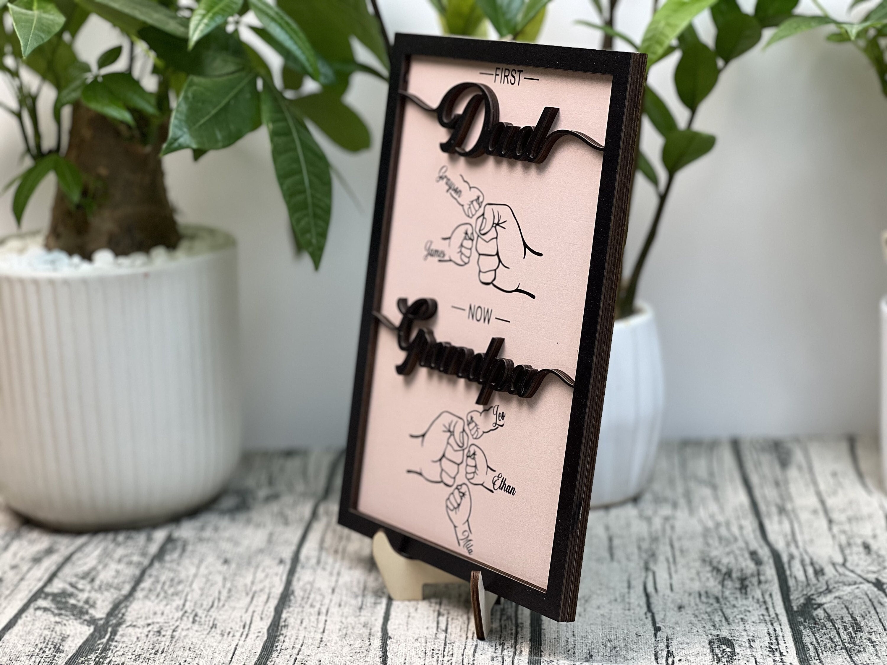 Personalized First Dad Now Grandpa Wooden Sign, Personalized Dad and ...