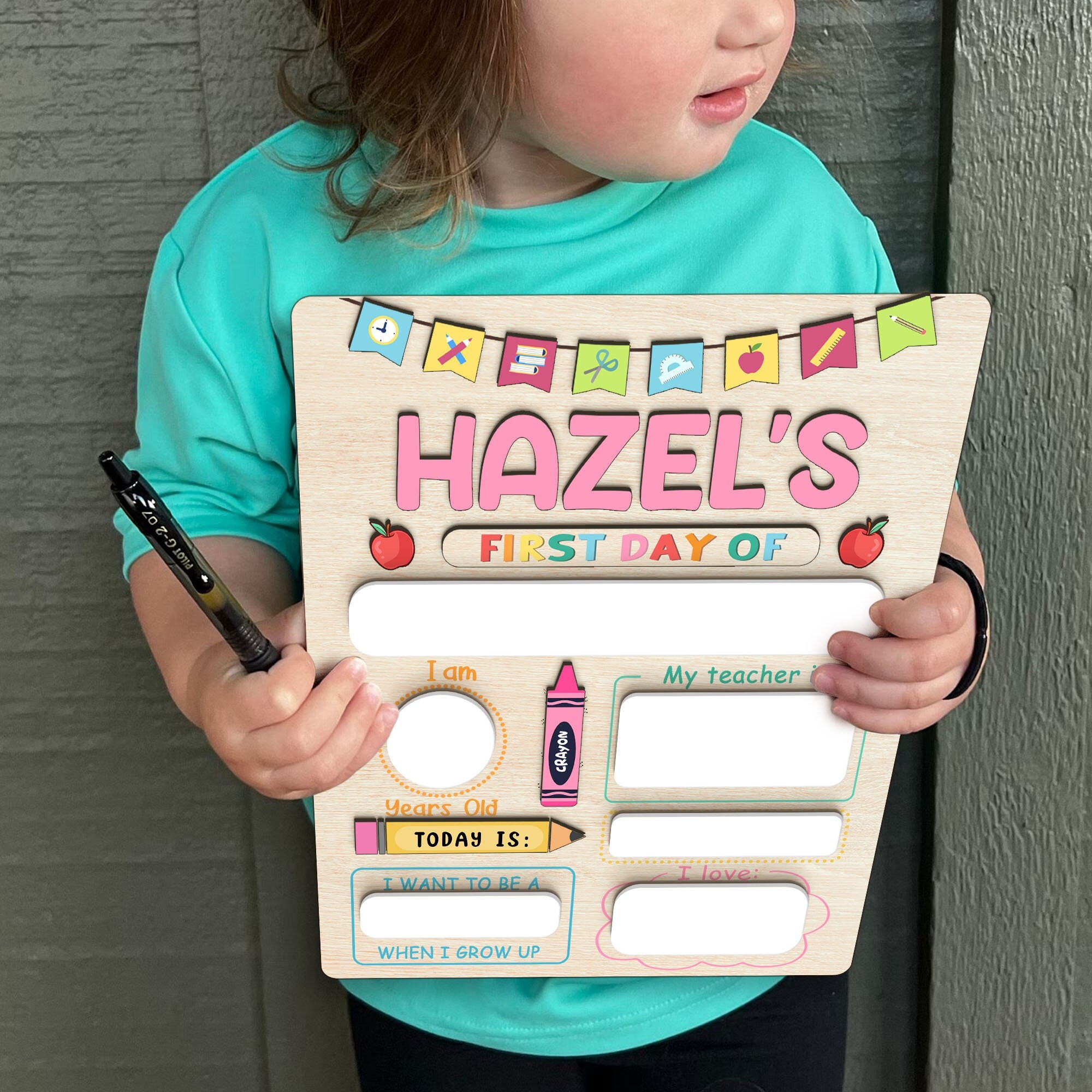 Custom First of School Sign, Back to School Sign, Custom 1st Day School ...