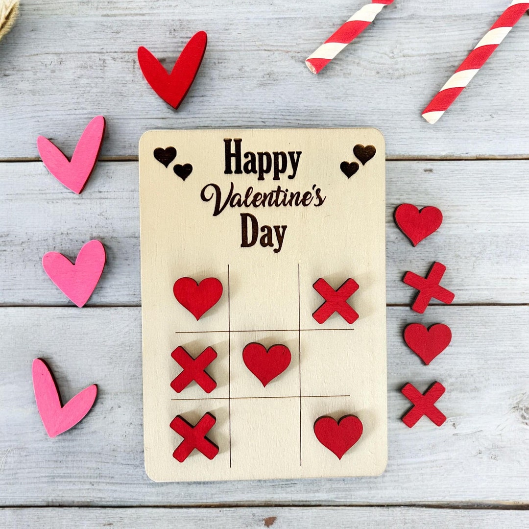 Personalized Tic Tac Toe Valentines Day, Tic Tac Toe Valentine ...