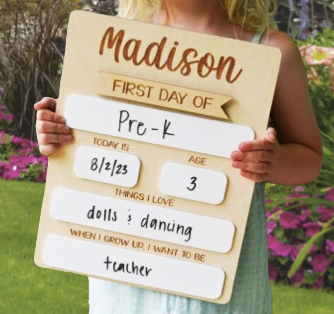 First Dayof School Sign, Back to School Sign, Custom 1st Day School ...