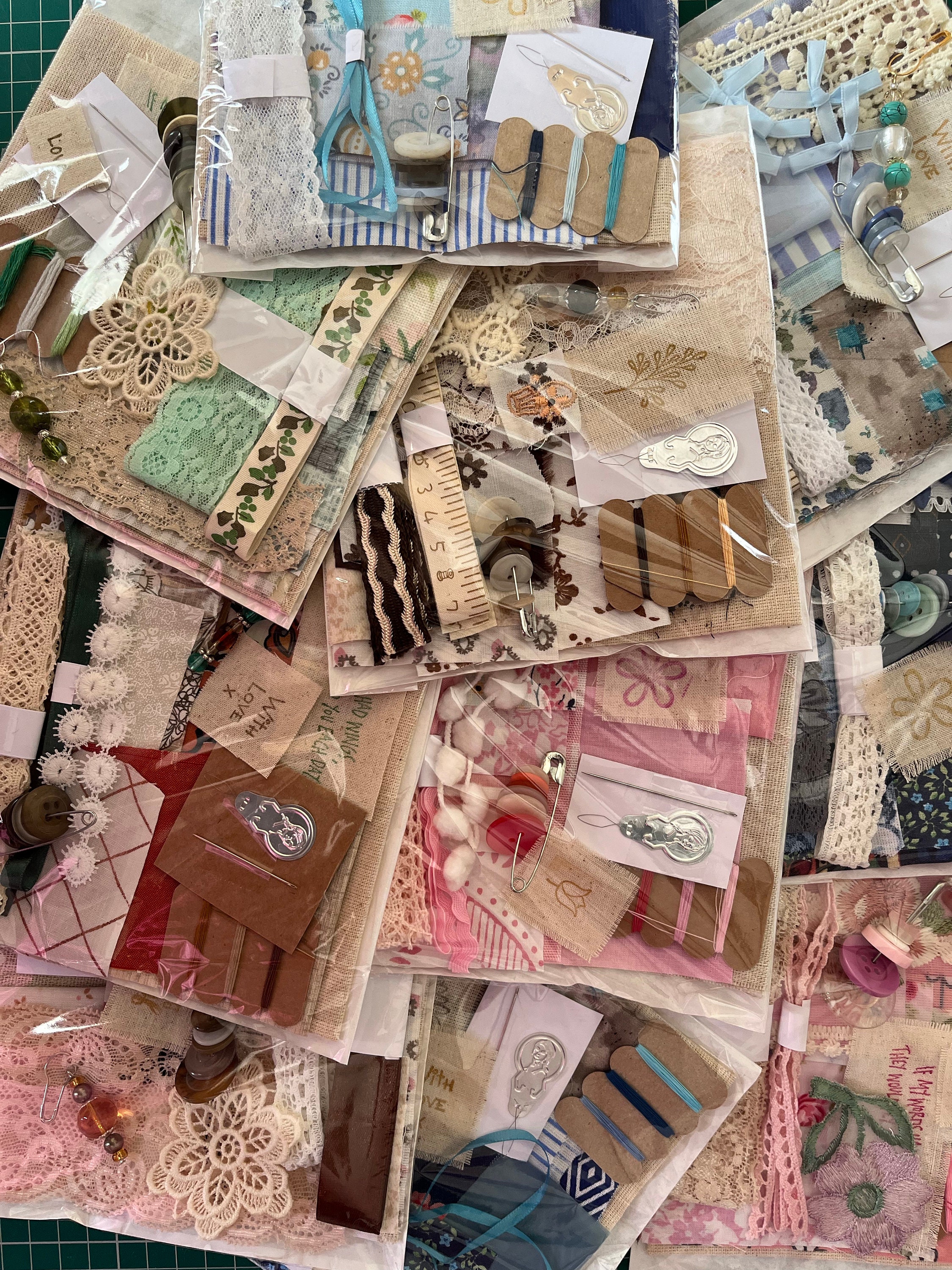 Slow Stitch Starter Kit - Inspiration Pack. Junk Journal Fabrics and ...