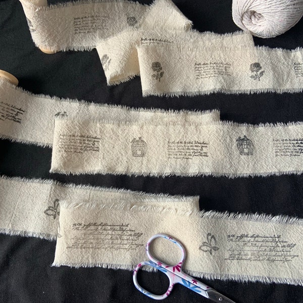 French Script Fabric - Etsy UK