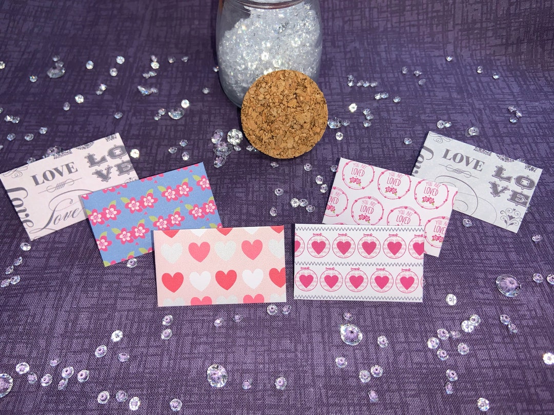 12 Tiny Envelopes. Love Notelets Mini Evenlopes Die Cut Ready to Use ...