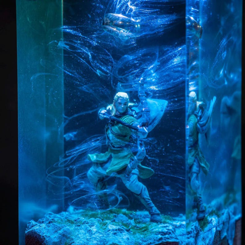 Legolas Greenleaf Elf Prince Lord of the Rings Movie, Epoxy Resin Lamp ...
