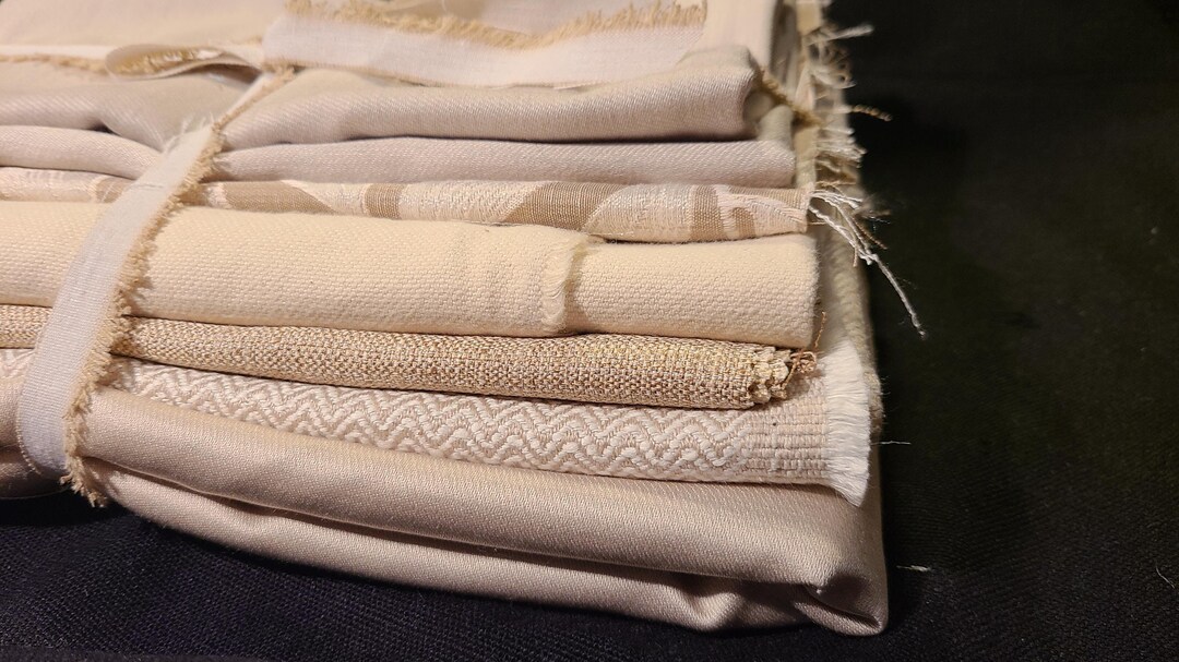 Coordinated Fabric Remnant Bundle - Neutrals - White, Ivory, Beige ...