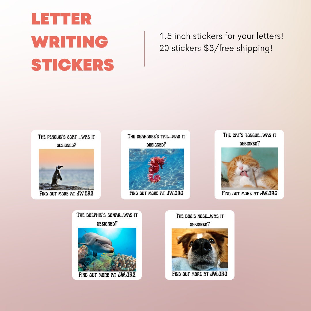 Letter Writing Stickers - Was It Designed | 20-pack for the Ministry ...