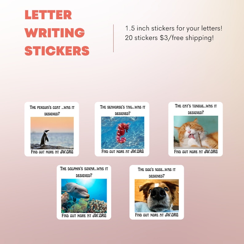 Letter Writing Stickers - Was It Designed | 20-pack for the Ministry ...