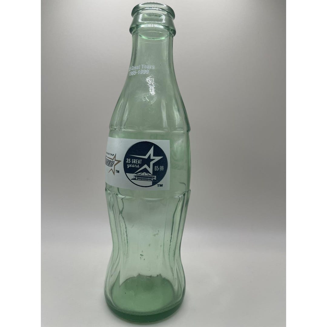 Vintage Green Glass Coca Cola Bottle Houston Astros Texas TX 8 OZ 1999 ...