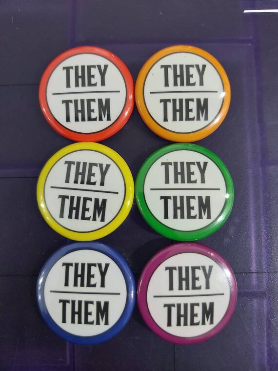 Custom 40 X Pronoun Pin They Them - Etsy