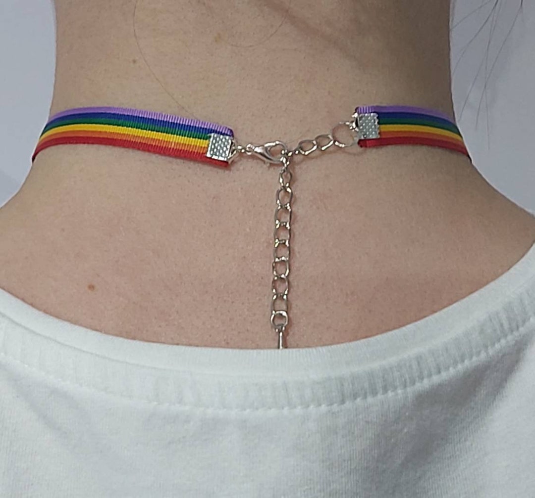 Rainbow Choker Necklace Adjustable - Etsy
