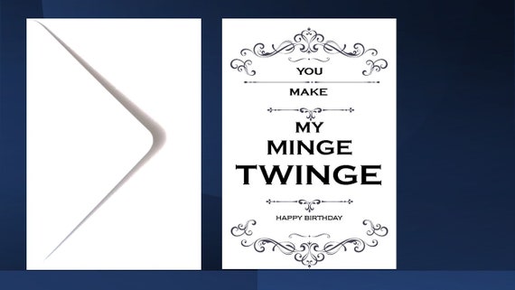 Minge Twinge Rude Funny Birthday Card. | Etsy