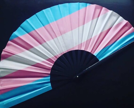 Pride Transgender Large Loud Clack Folding Fan Bamboo Style - Etsy
