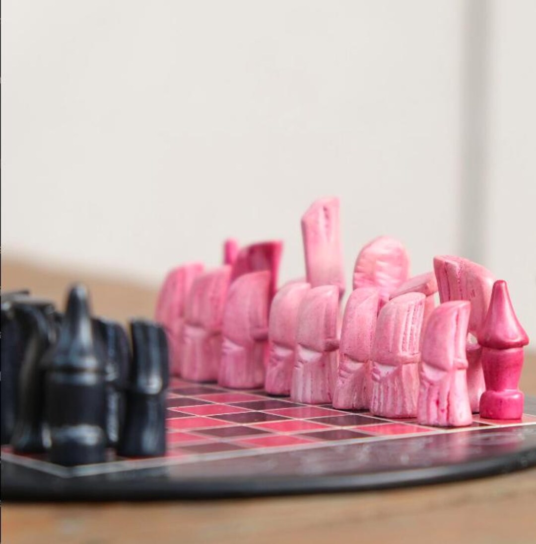 The Maasai Battle: Hand-carved Kenyan Soapstone Chess Set - Etsy