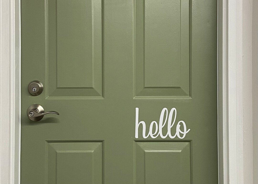 HELLO Door Decal, Front Door HELLO Decal, Cute Door Decal, Porch Decor ...