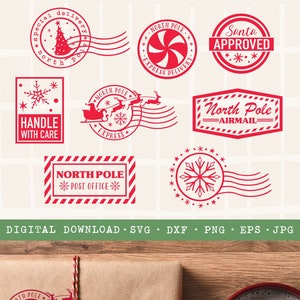 Christmas Stamps SVG / Stamp SVG / Santa Stamps / Cricut - Etsy