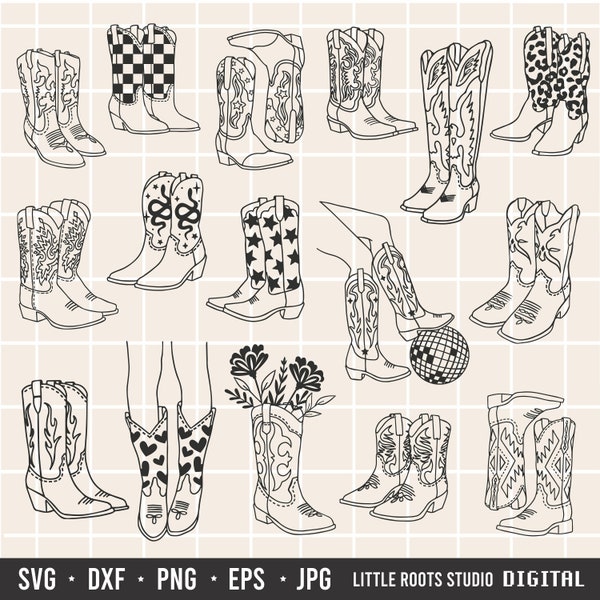 Cowgirl Boots Svg - Etsy