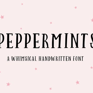 Peppermints Font / Handwritten Font / Whimsical Font / Digital Download ...