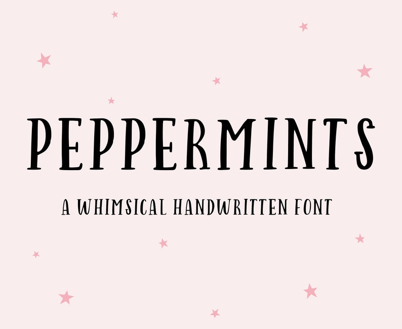 Peppermints Font / Handwritten Font / Whimsical Font / Digital - Etsy