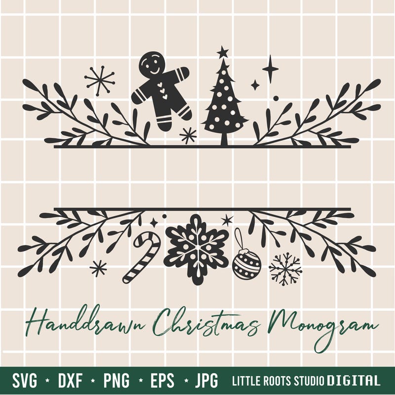 Christmas Monogram Svg - Etsy