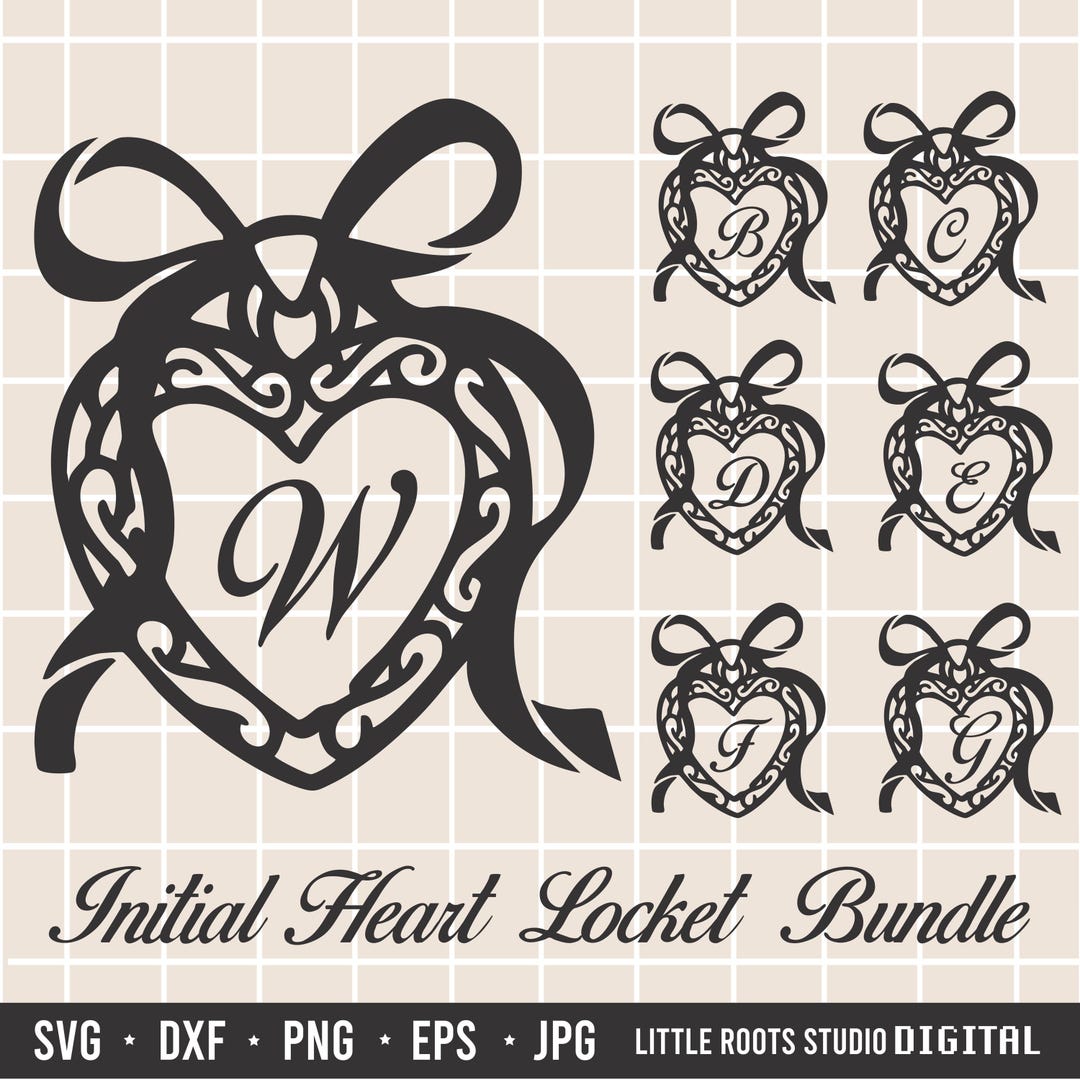 Initial Heart Locket SVG Bundle (digital Download) - Etsy